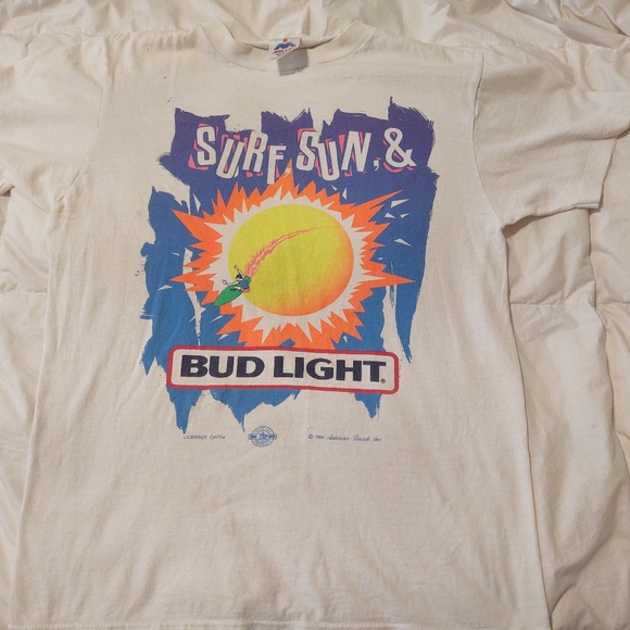 Miller | Shirts | Vintage Surf Sun Bud Light T Shirt 988 Anheuserbusch ...